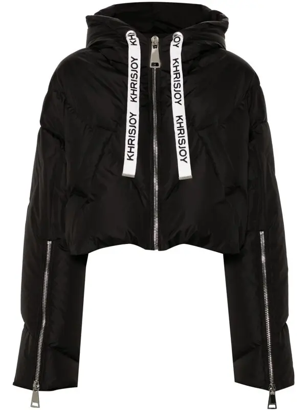 Khrisjoy Iconic Cropped Puffer Jacket - Black