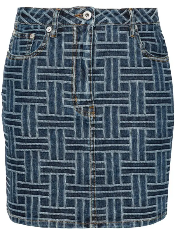 Kenzo Weave Mini Skirt - Blue