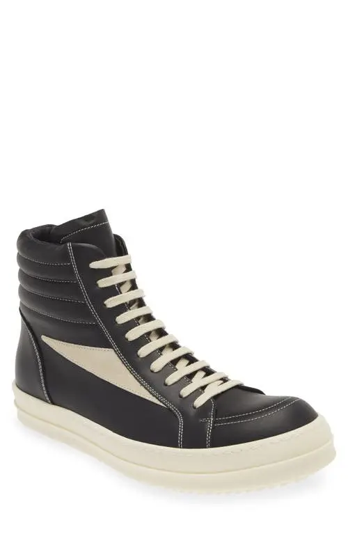 Rick Owens Porterville High Top Sneaker - Black/milk/milk
