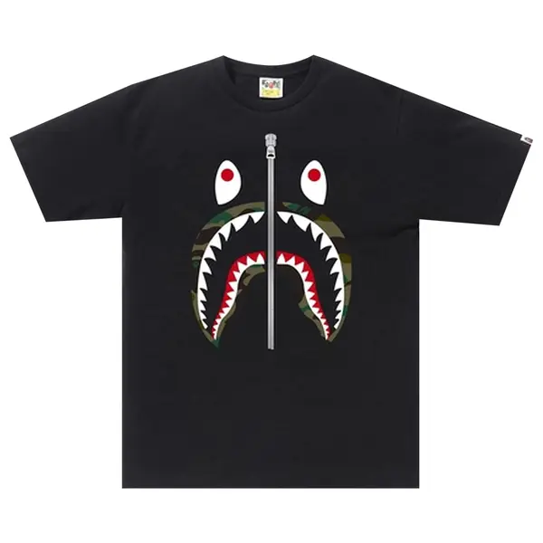 BAPE 1st Camo Shark Tee /green - Black
