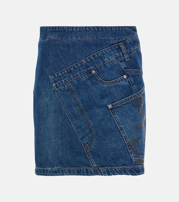 JW Anderson Twisted Denim Miniskirt - Blue