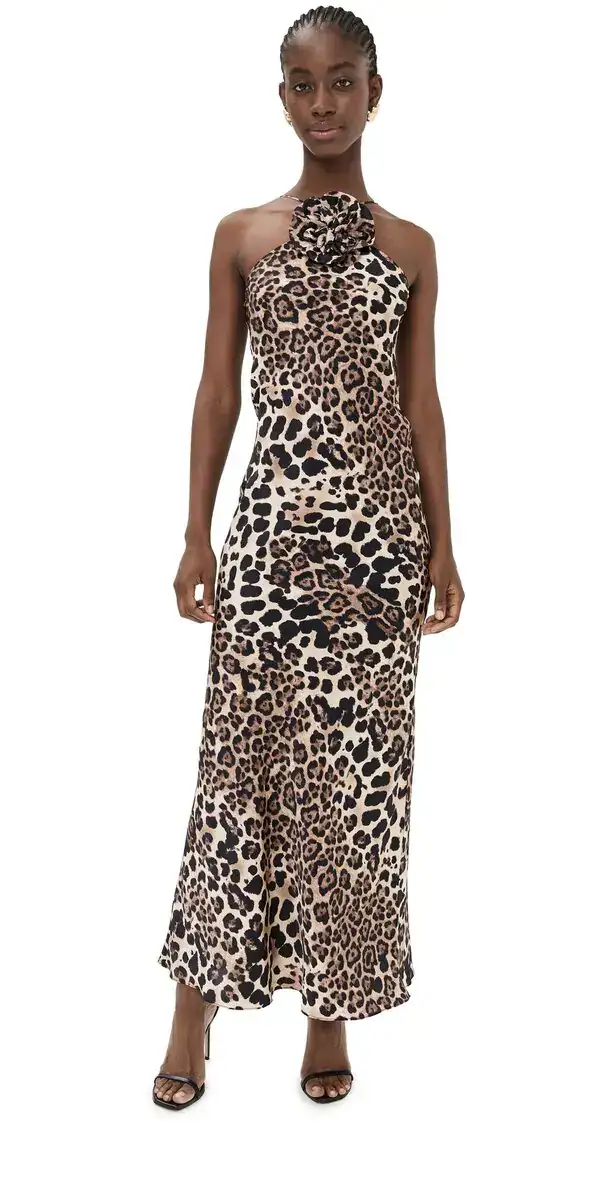 Rodarte Leopard Printed Silk Satin Halter Gown In Brown - 50% Off |  Editorialist