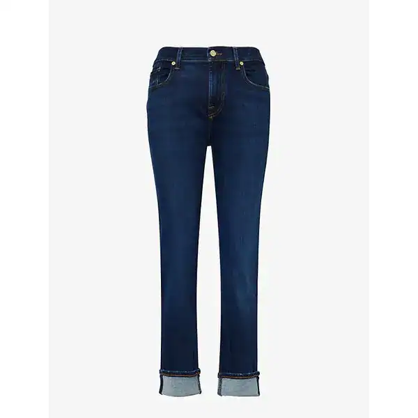 For All Mankind Relaxed Skinny Slim-Leg Mid-Rise Stretch-Denim