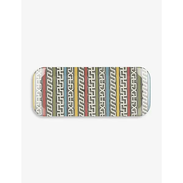 FORNASETTI Greca Graphic-print Wooden Tray 60cm X 25cm