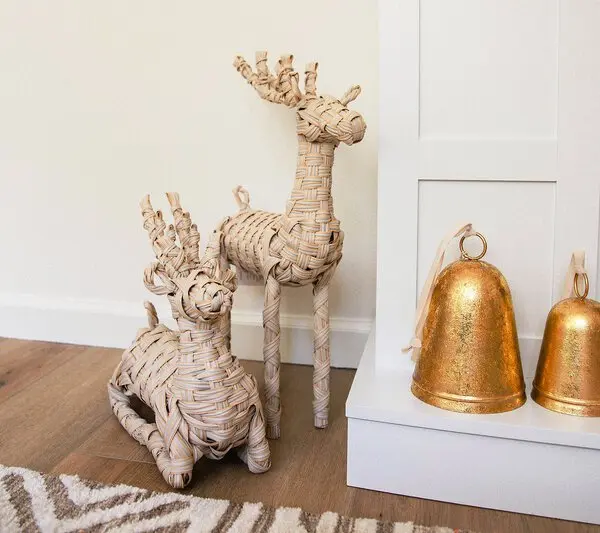 LAUREN MCBRIDE 12.5' Rattan Sitting Deer By