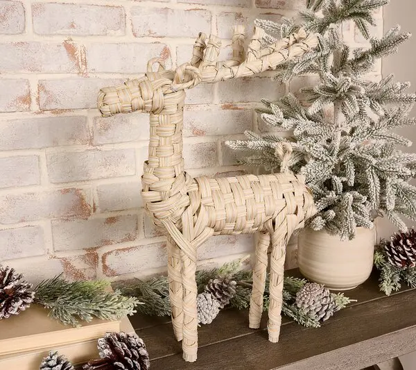 LAUREN MCBRIDE 22' Rattan Standing Deer By