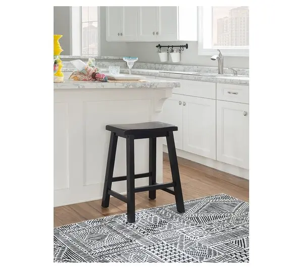 LINON Home Dandy 24' Counter Backless Wooden St Ool Black