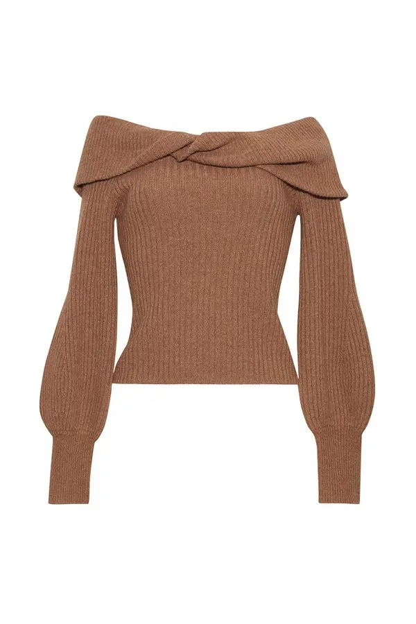 Cara Cara Salma Ribbed Knit Top - Beige
