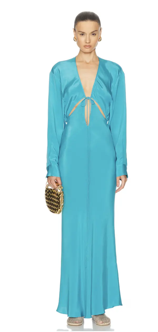 christopher esber triquetra dress blue CHRISTOPHER ESBER Triquetra Silk Satin Maxi Dress main image 1