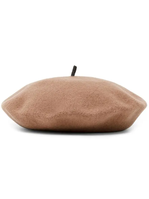 Brunello Cucinelli Wool Beret - Brown