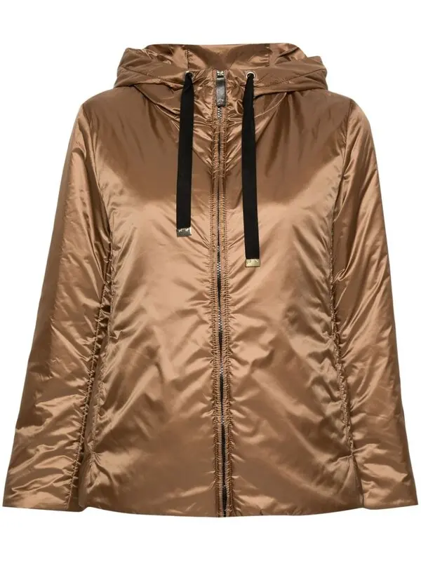 Max Mara Satin Hooded Jacket - Brown