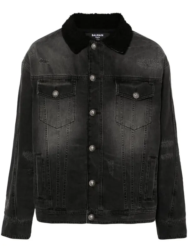 Balmain Shearling-lining Denim Jacket