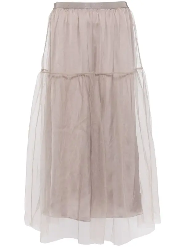 JNBY A-line Tulle Midi Skirt - Grey