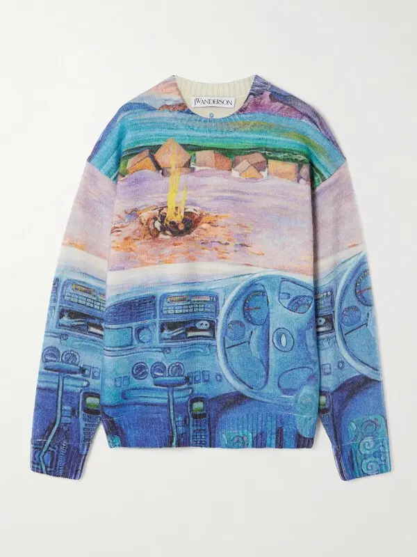 JW Anderson Oversized Printed Wool-blend Sweater - Multi