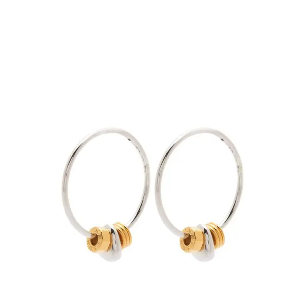 Missoma Abacus Beaded Medium Charm Hoop Earrings Gold/Silver