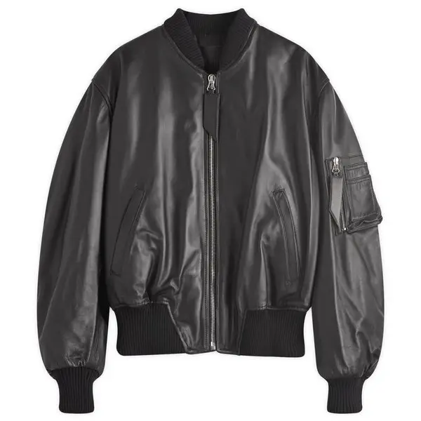 Attico Anja Leather Bomber Jacket