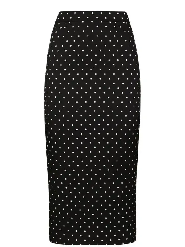 Dolce & Gabbana Polka Dot Pencil Skirt - Black