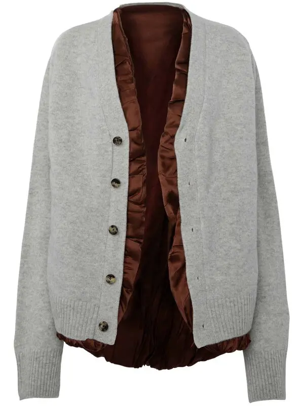 JW Anderson Satin-lined Cardigan - Grey