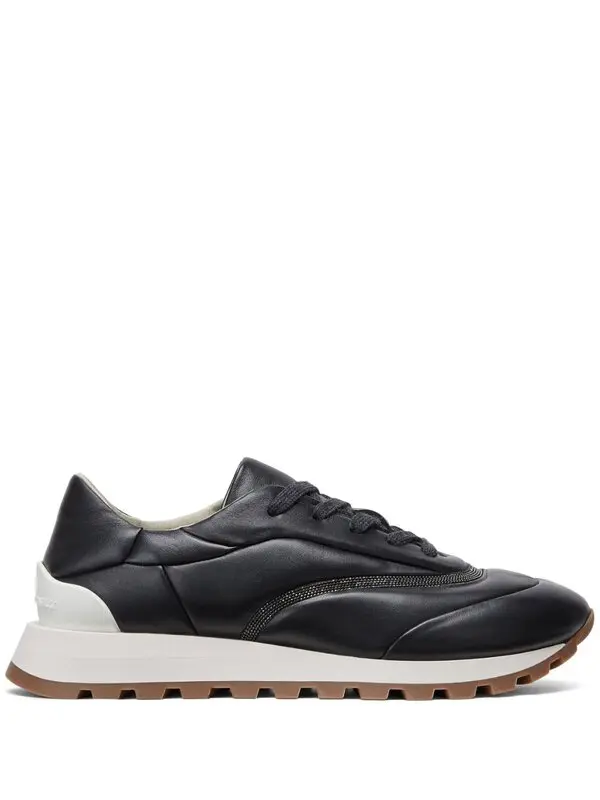 Brunello Cucinelli Monili-chain Leather Sneakers