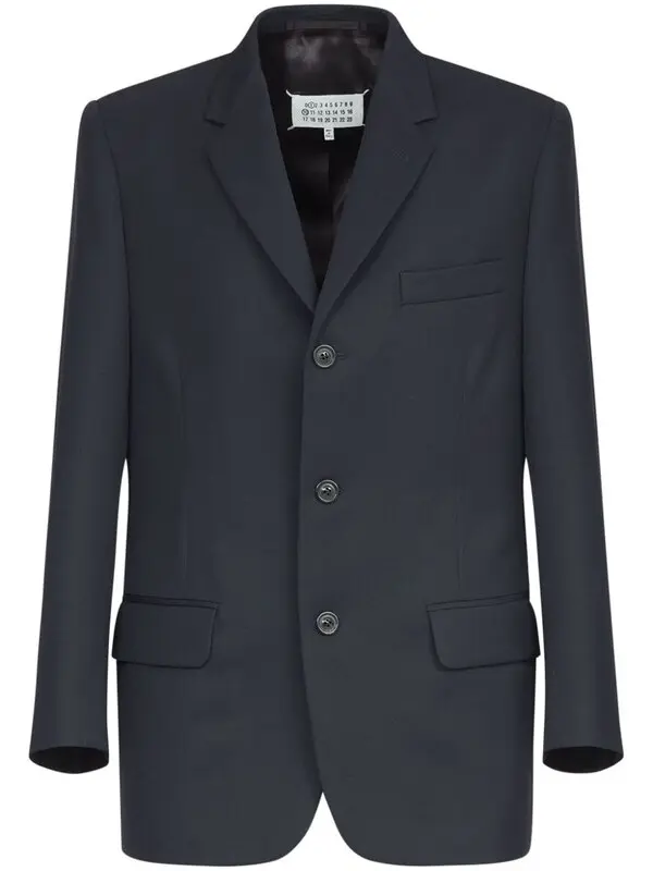 MAISON MARGIELA Single-breasted Wool Blazer - Blue