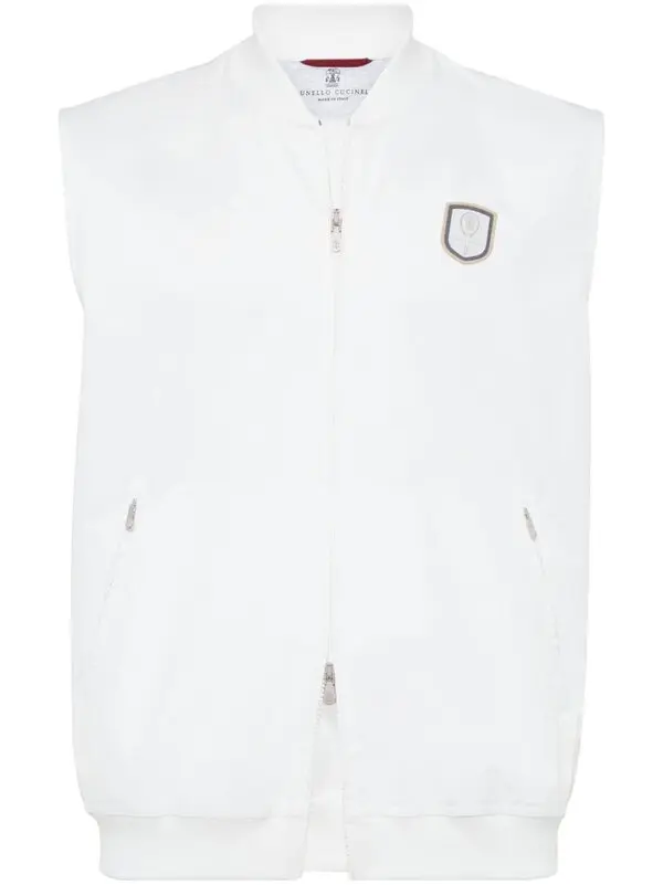 Brunello Cucinelli Tennis Badge Stripe Sweatshirt