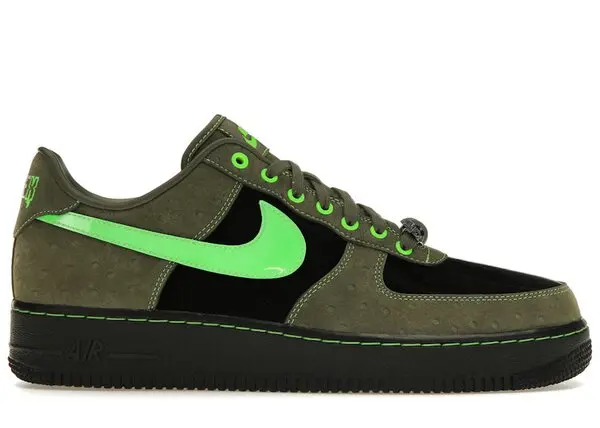 Nike Air Force 1 Low Rtfkt Clone X Undead Sneakers - Medium Olive/light Green Spark/black