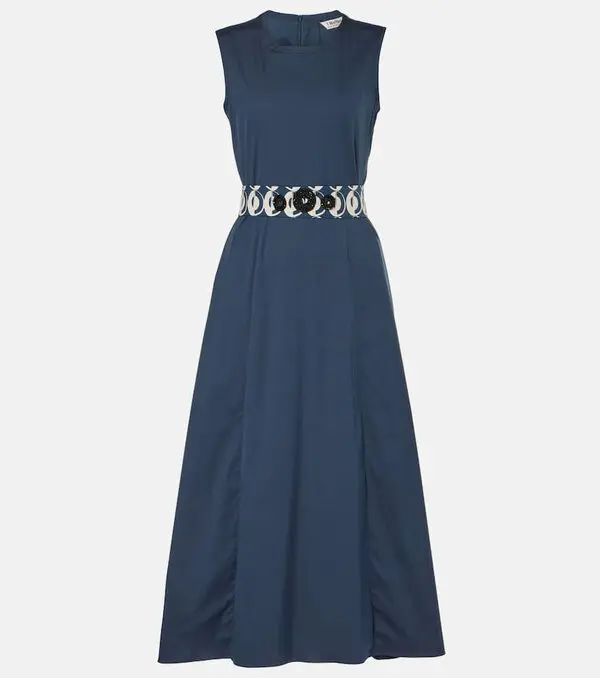 Max Mara Preston Cotton-blend Poplin Midi Dress