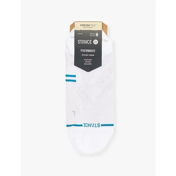 Stance Branded-print Stretch-woven Run Socks - Wht