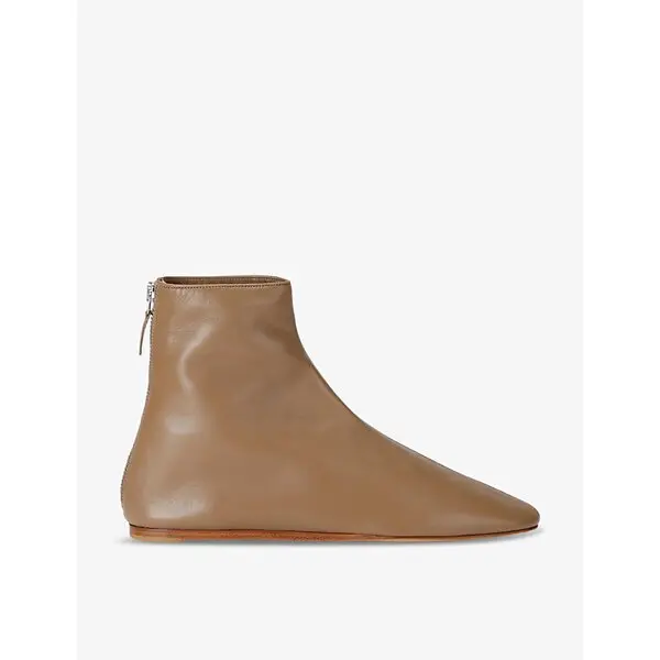 Le Monde Beryl Luna Pointed-toe Leather Ankle Boots - Taupe