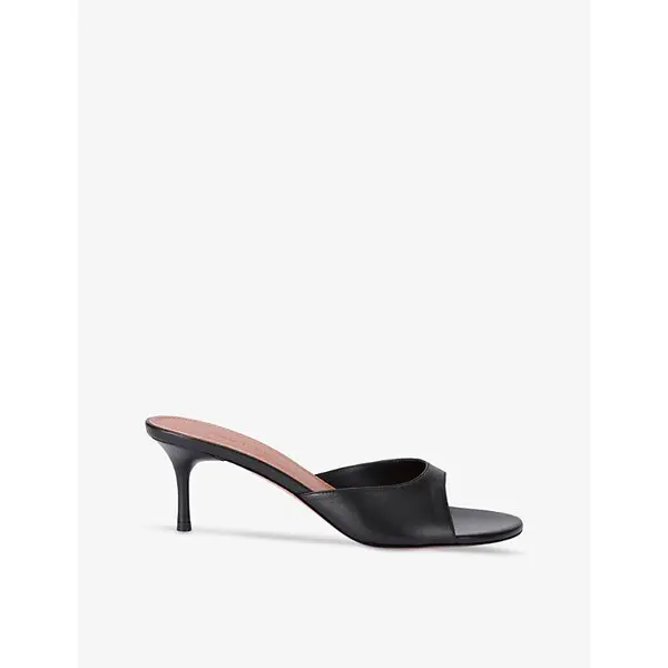 Amina Muaddi Jeanne Kitten-heel Leather Slingbacks