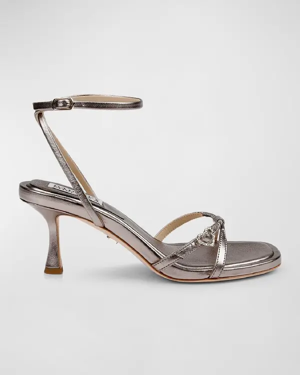 Badgley Mischka Brynna Metallic Ankle-strap Sandals - Light Bronze