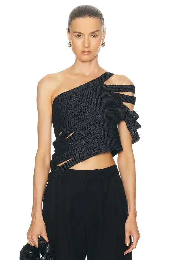 Cult Gaia Sashi Knit Top - Black