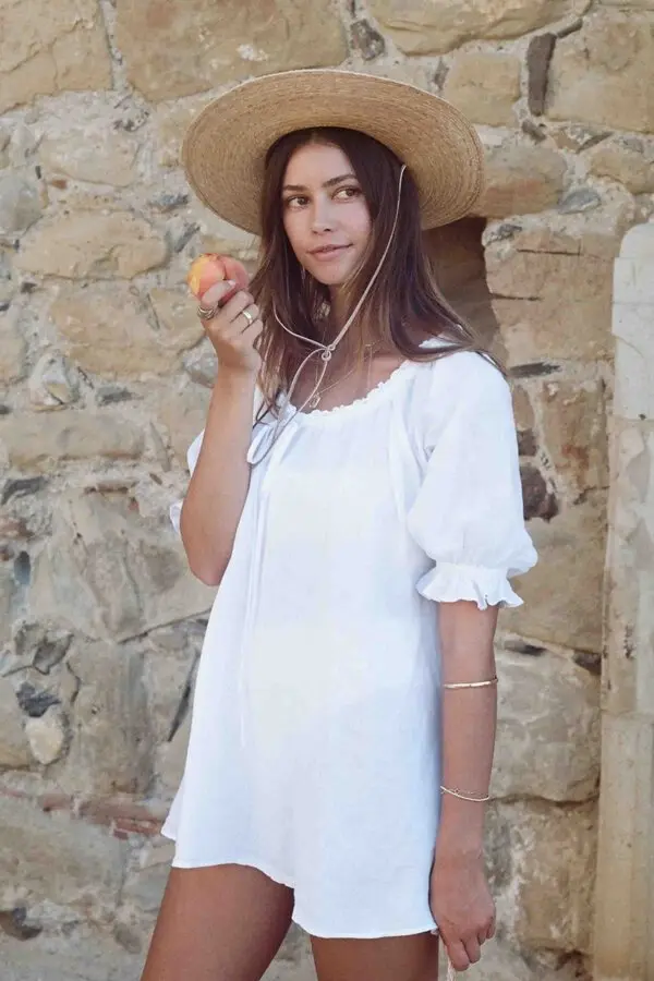 Merritt Charles Portofino Linen Dress - White | Editorialist