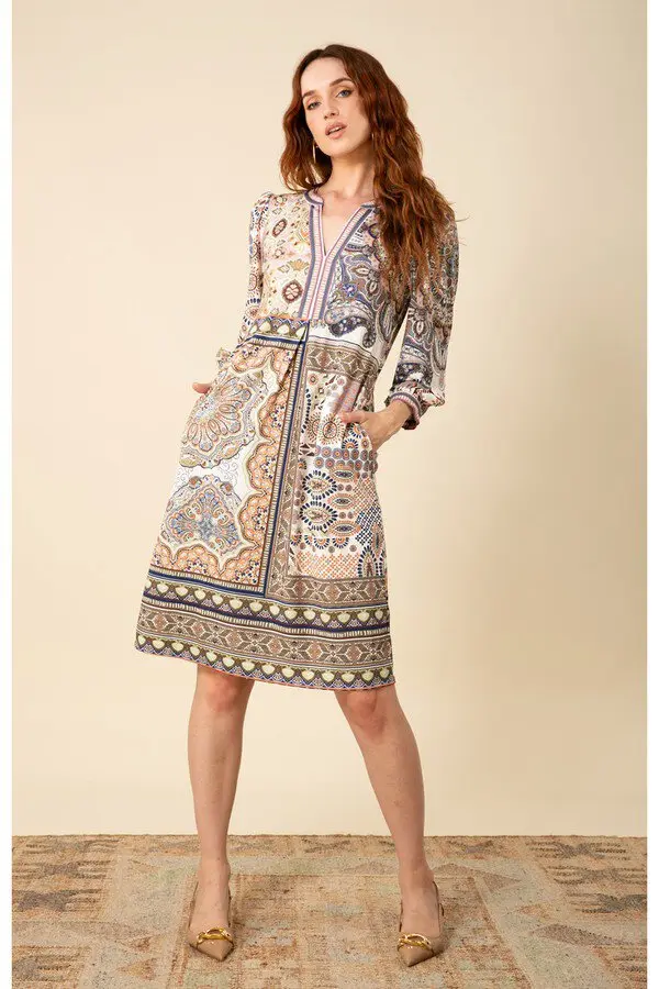 Hale Bob Rylie Jersey Midi Dress - Neutral