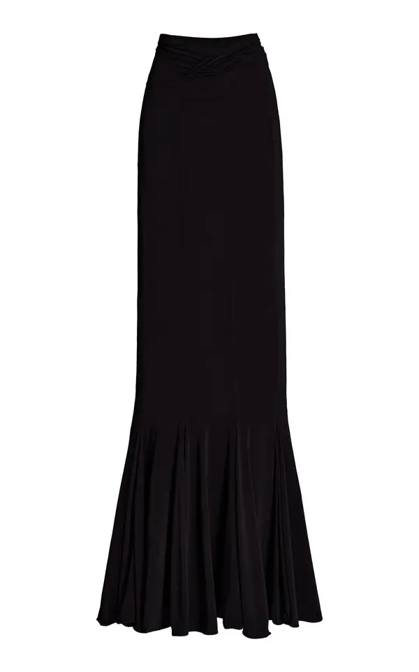 NENSI DOJAKA V-waist Flared Maxi Skirt