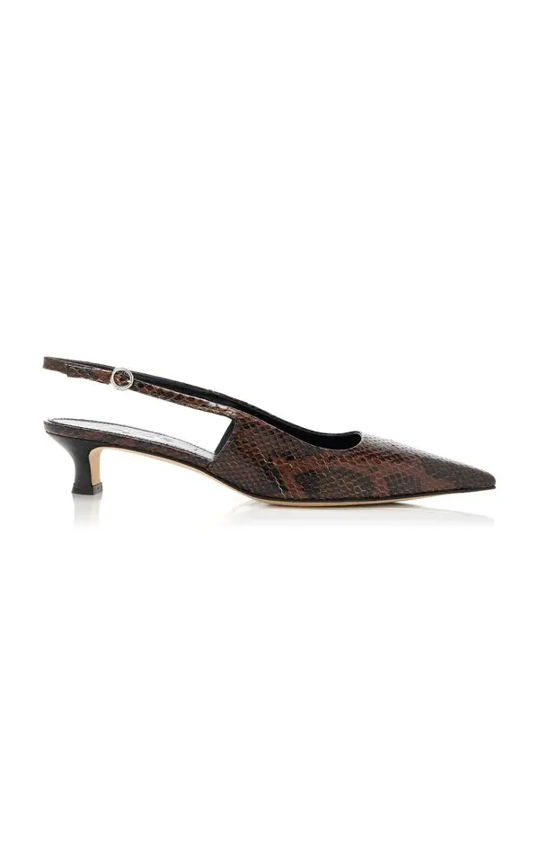 AeydĒ Catrina Snake-effect Slingback Pumps