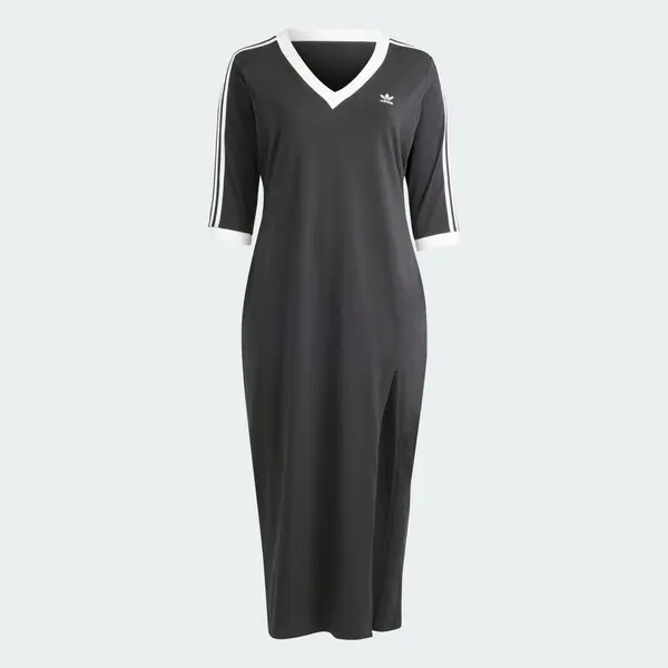 Adidas Adicolor Classics 3-stripes V-neck Maxi Dress - Black