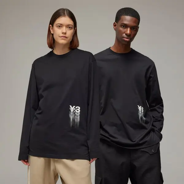 Adidas Y-3 Graphic Long Sleeve Tee - Black | Editorialist