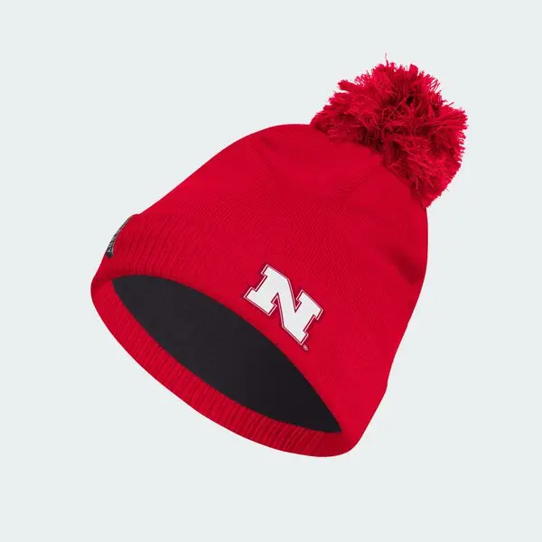 Adidas Nebraska Cuffed Knit Beanie - Team Power Red / Multi