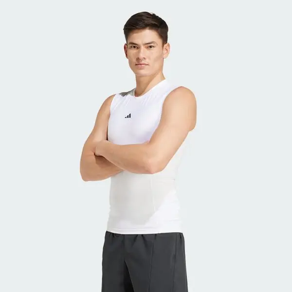 Adidas Techfit Compression Training Sleeveless Tee - White