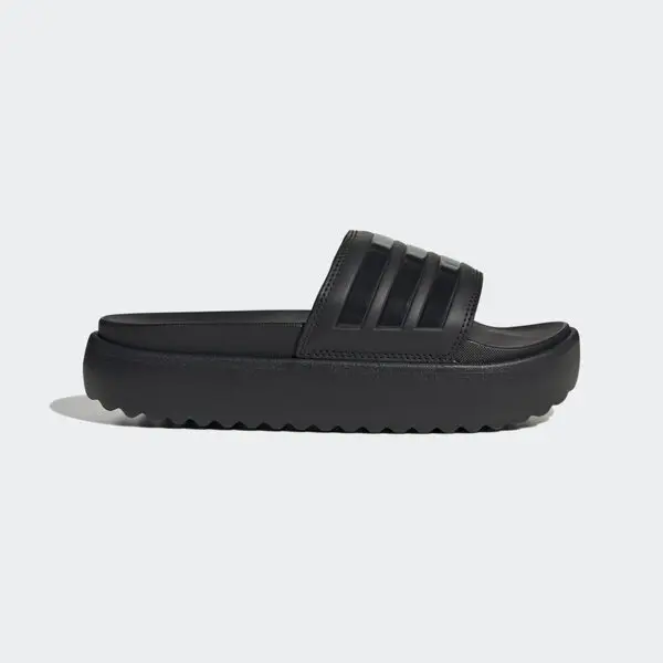 Adidas Adilette Platform Slides - Core Black / Core Black / Core Black