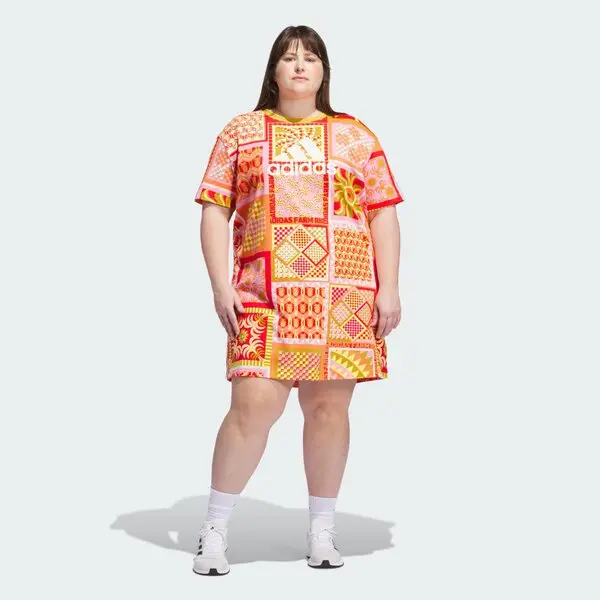adidas farm dress gold Adidas Stripes Of Paradise Semi Spark Dress – FARM Rio main image 0
