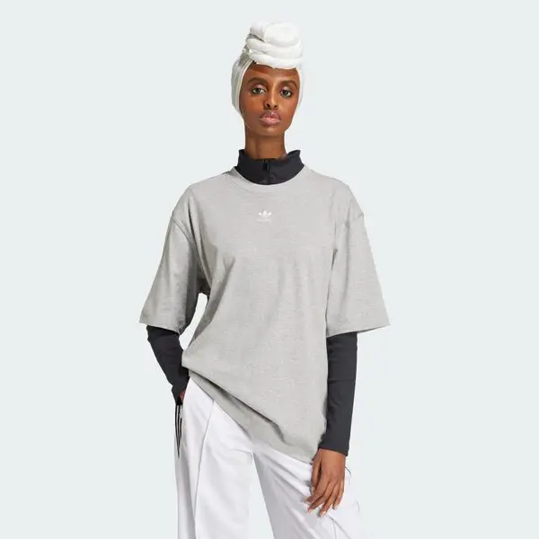 Adidas Essentials Boyfriend Tee - Medium Grey Heather