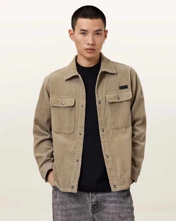All Saints Castleford Overshirt - Oak Brown