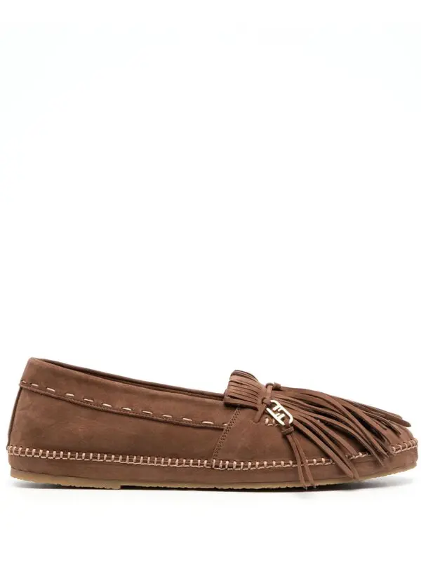 Fendi O'lock Suede Loafers