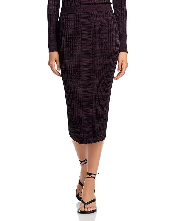 Hugo Boss Farmina Ribbed Midi Skirt In Nightfall Burgundy - 70% Off |  Editorialist