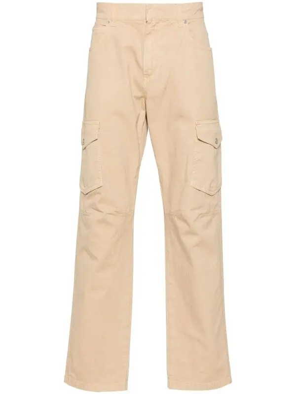 Balmain Logo Patch Tapered Trousers - Neutrals