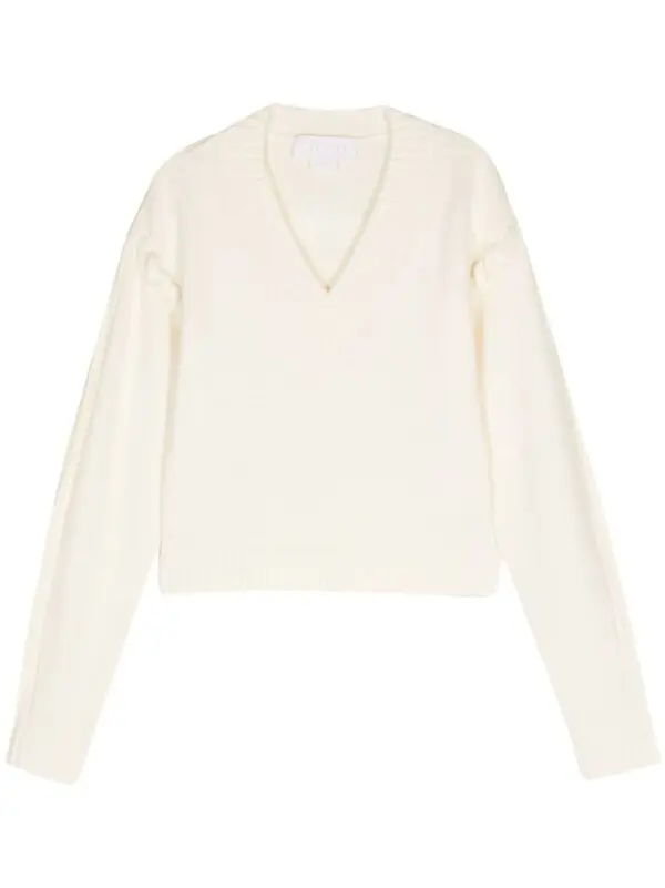 GENNY Tubular-stitching Wool Sweater