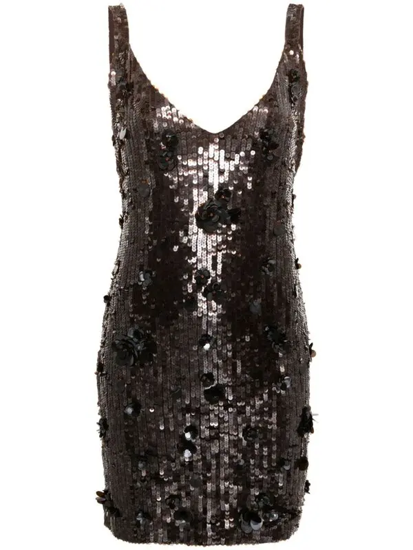 P.a.r.o.s.h Sequinned Mini Dress - Brown