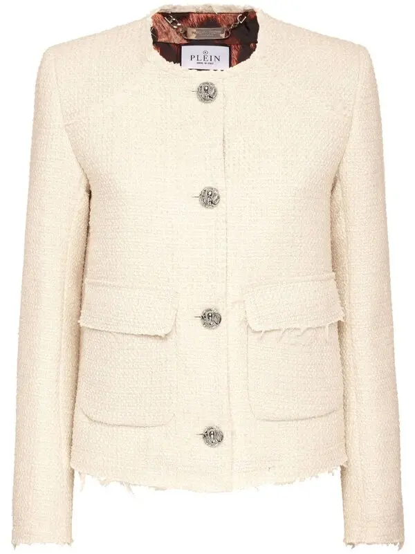 Philipp Plein Tweed Jacket - Neutrals